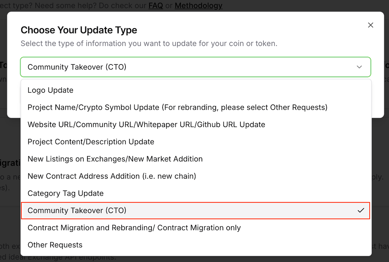 Guidelines for Community Takeover (CTO) Updates – CoinGecko